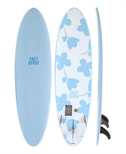 Salt Gypsy Surfboards Mid Tide Epoxy Soft Surfboard, Baby Blue ...