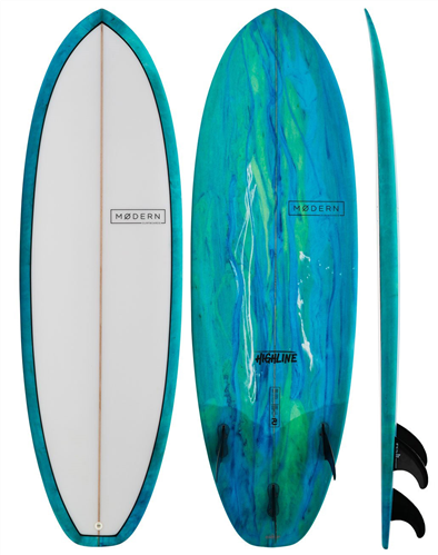 Modern Highline Surfboard Sea Tint | Shop NZ