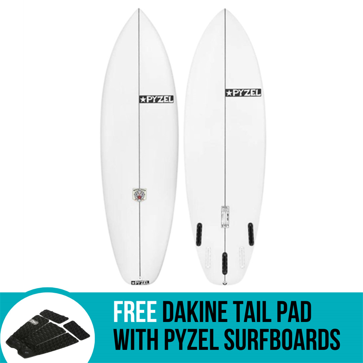 Pyzel White Tiger Pu Surfboard With 3 Or 5 Future Fin Plugs ...