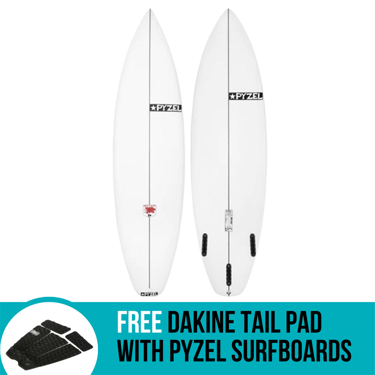 Pyzel Red Tiger Pu Surfboard With 3 Fcs Fin Plugs | Underground Surf