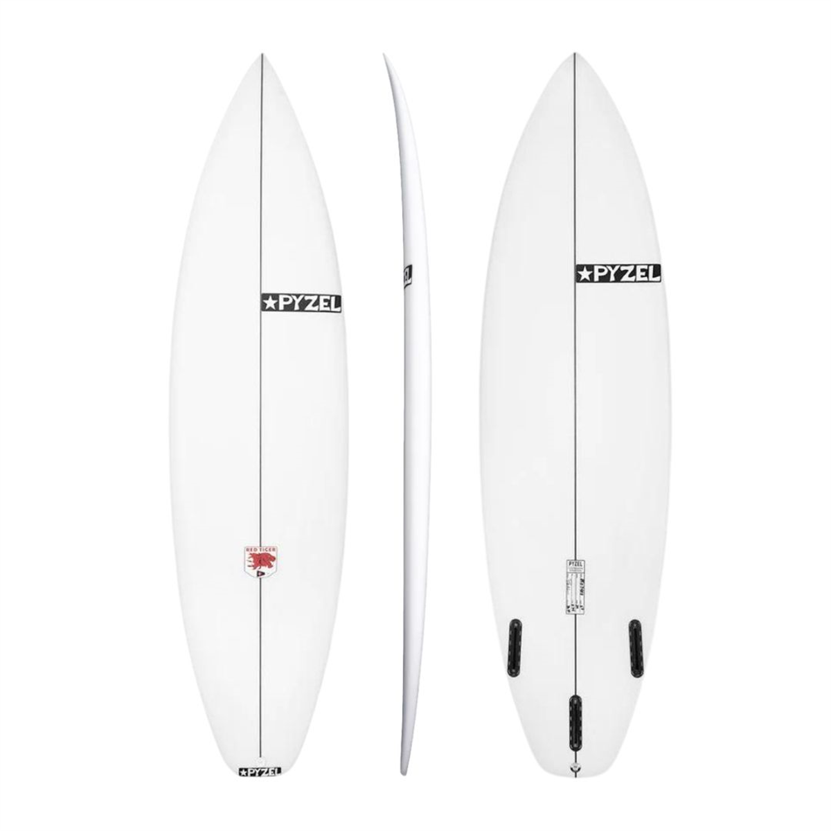 Pyzel Red Tiger Pu Surfboard With 3 Fcs Fin Plugs | Underground Surf