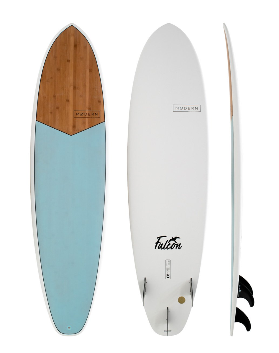 Modern Falcon Xb Bamboo Light Blue Surfboard | Underground Surf